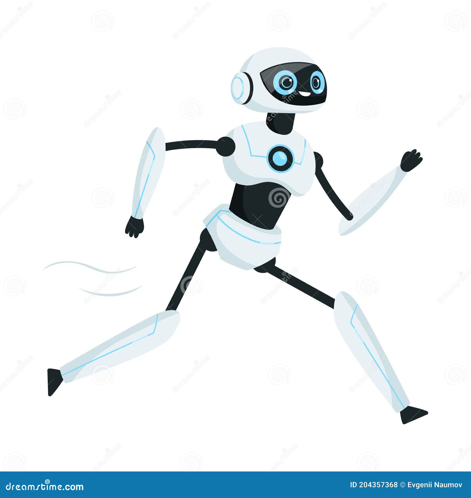 Running Humanoid or Robotic Device with Iron Limbs Vector Illustration ...