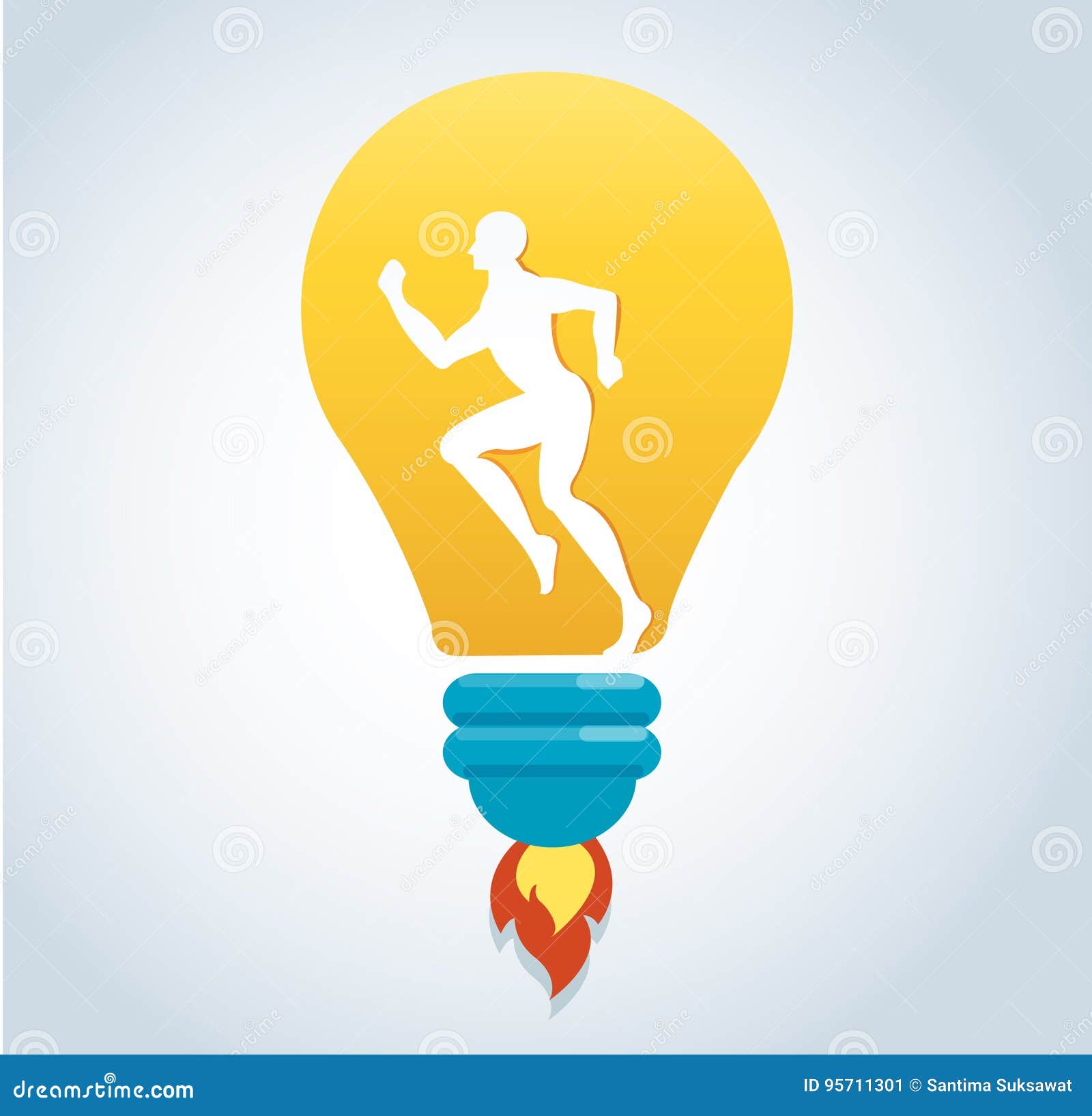 Running Icon in Light Bulb Shape Vector. the Concept of Creative Stock ...