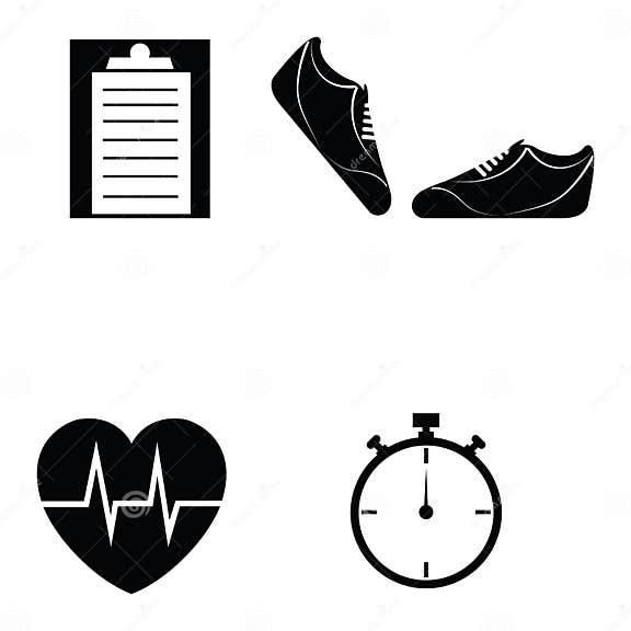 Running icon set stock illustration. Illustration of exercise - 102689893