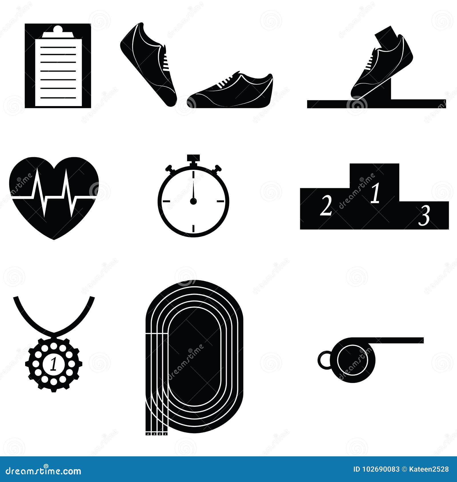 Running icon set stock illustration. Illustration of fitness - 102690083
