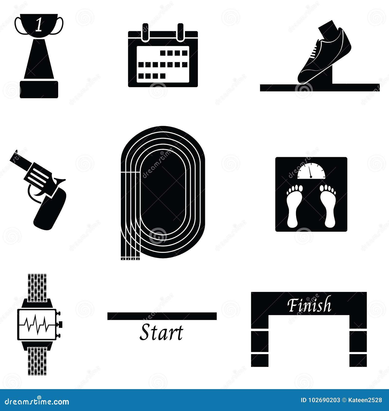 Running icon set stock vector. Illustration of fitness - 102690203