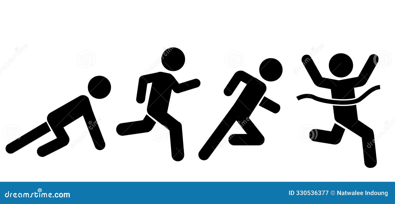 Running Icon Set. Running Sport Icon Elements Stock Illustration ...