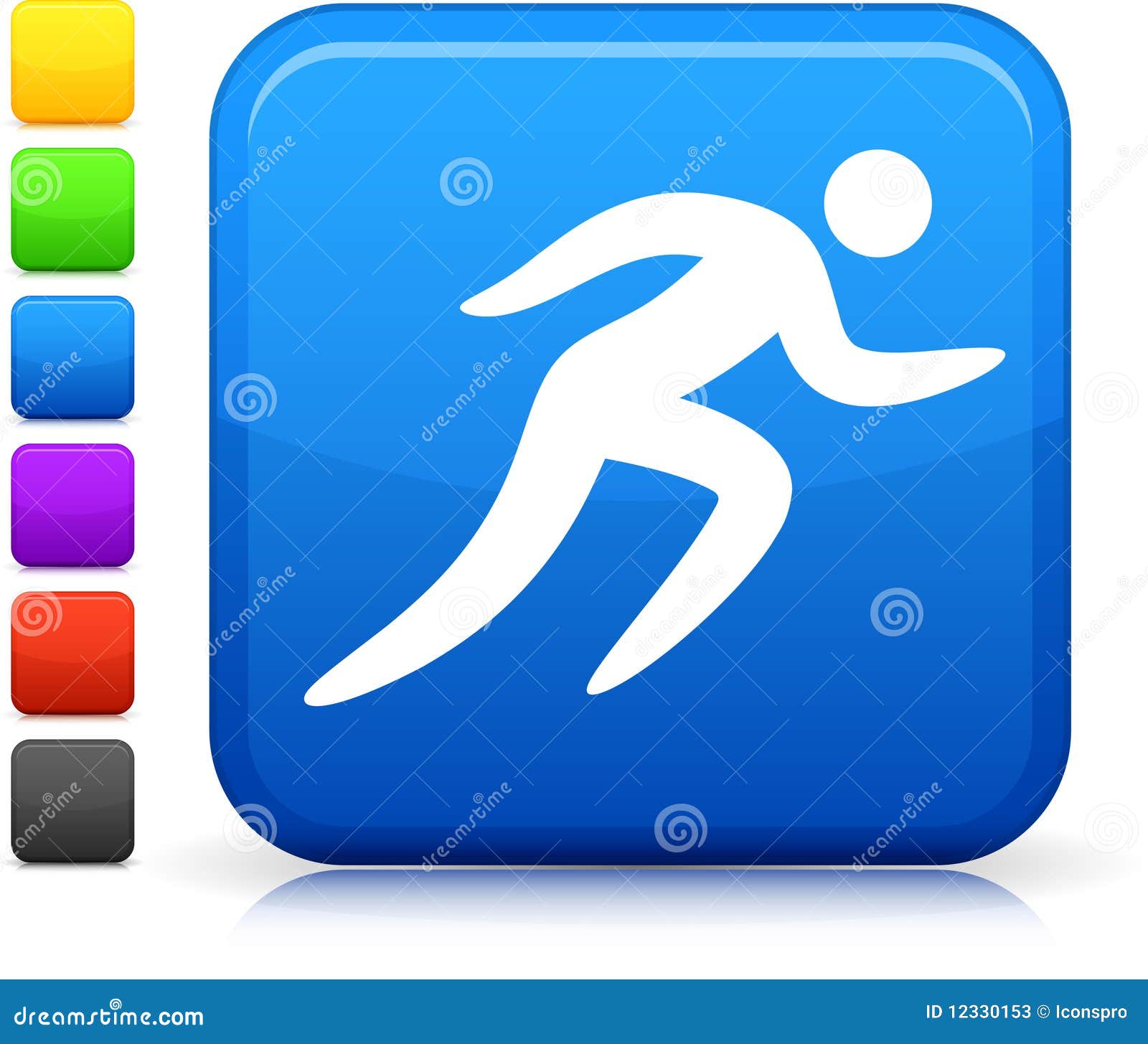 Running Icon on Square Internet Button Stock Illustration ...