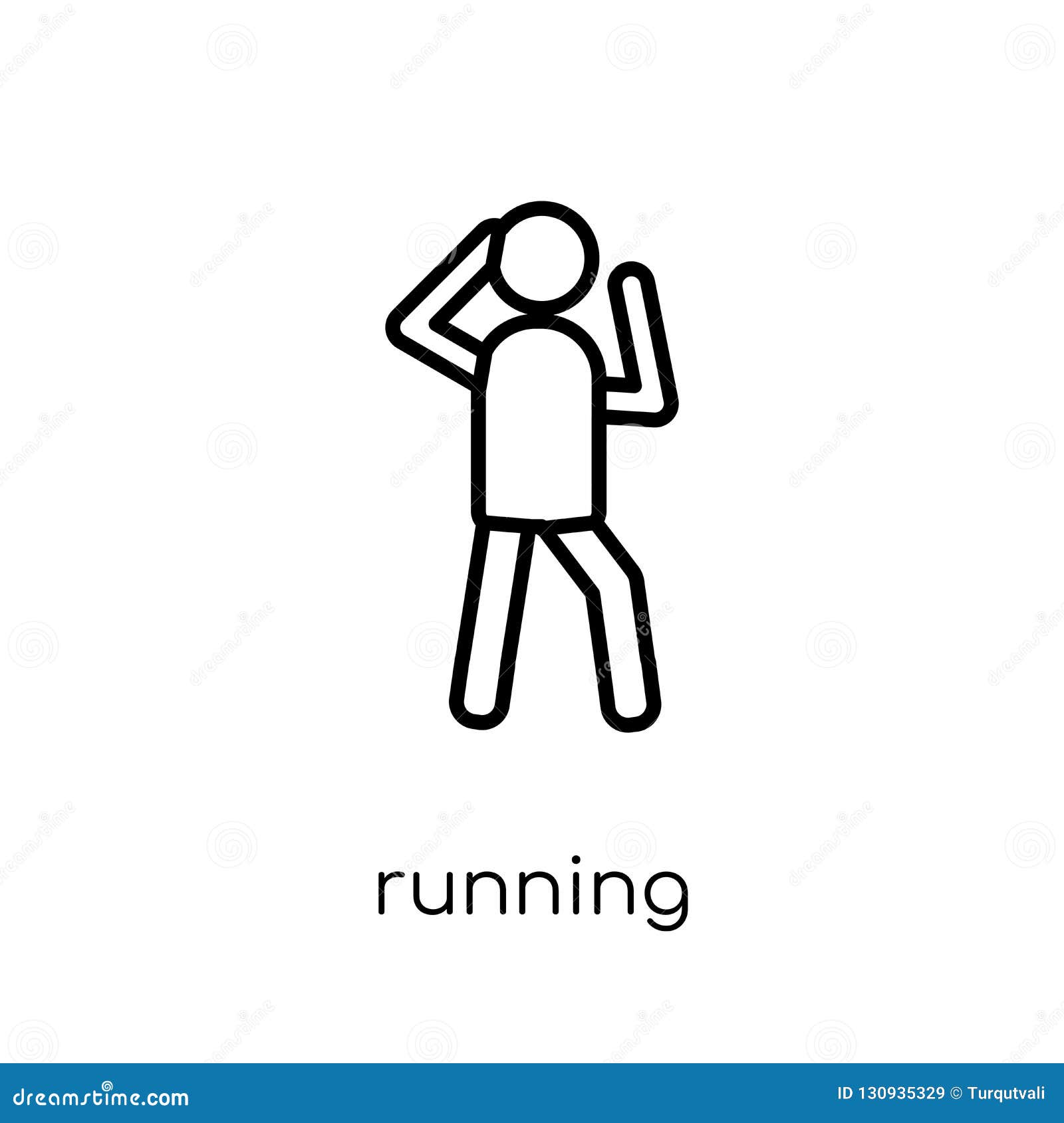 Running Icon. Trendy Modern Flat Linear Vector Running Icon on W Stock ...