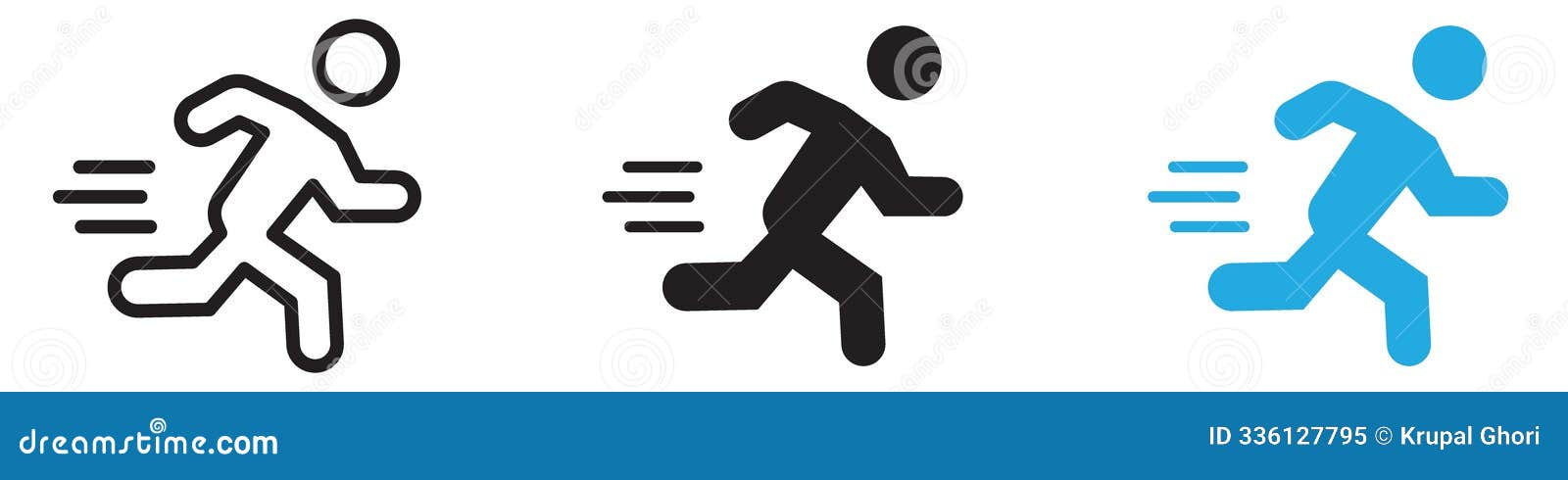 Running Man Icon Vector Line Art Silhouette Or Runner Active Fast ...