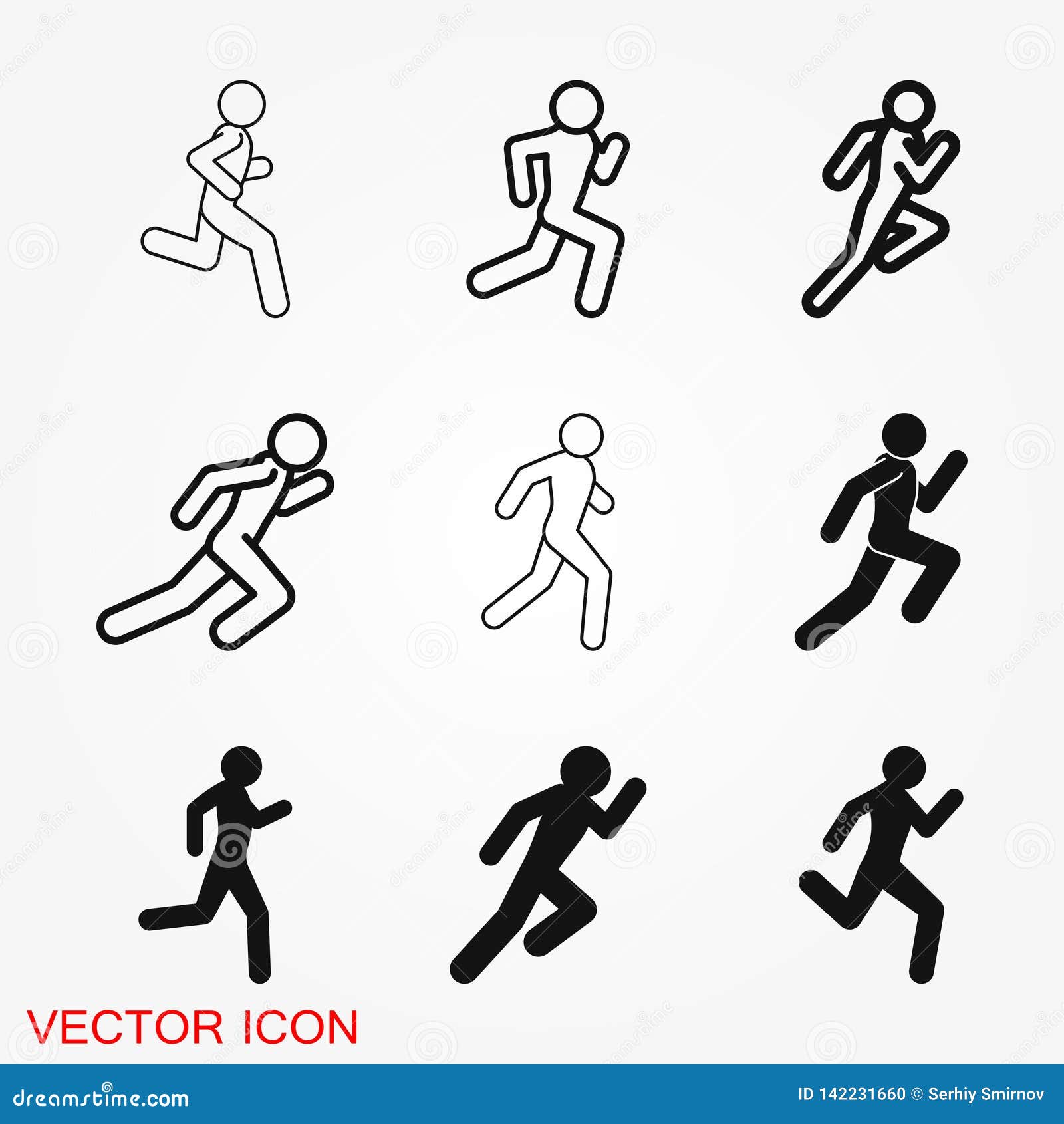 Running Icon Vector Sign Symbol for Design Stock Vector - Illustration ...