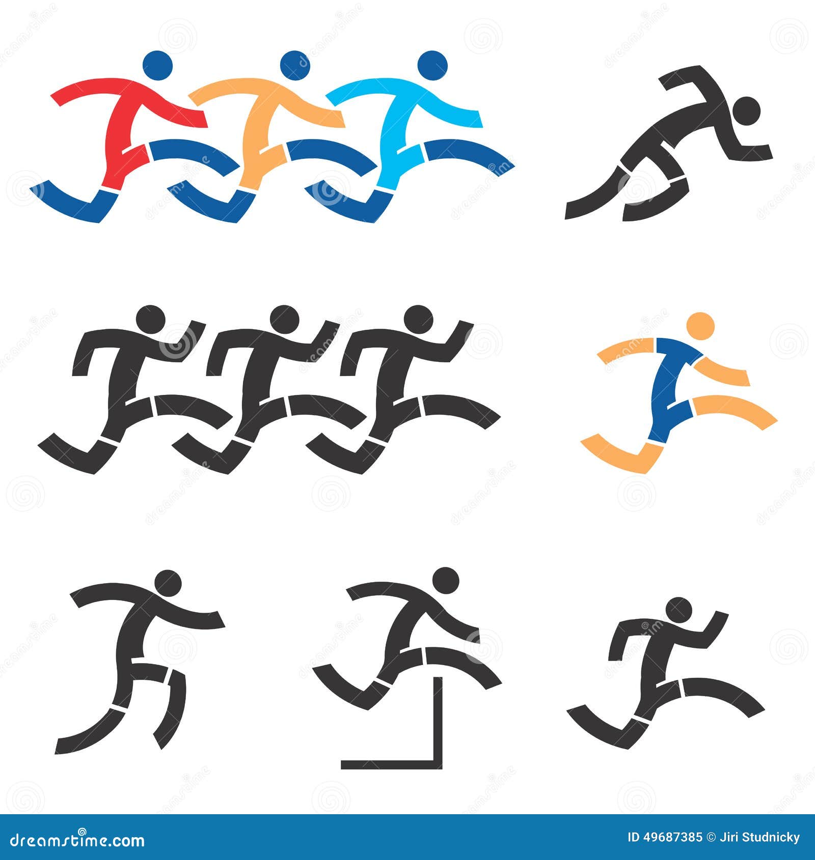 Running icons stock vector. Illustration of silhouette - 49687385