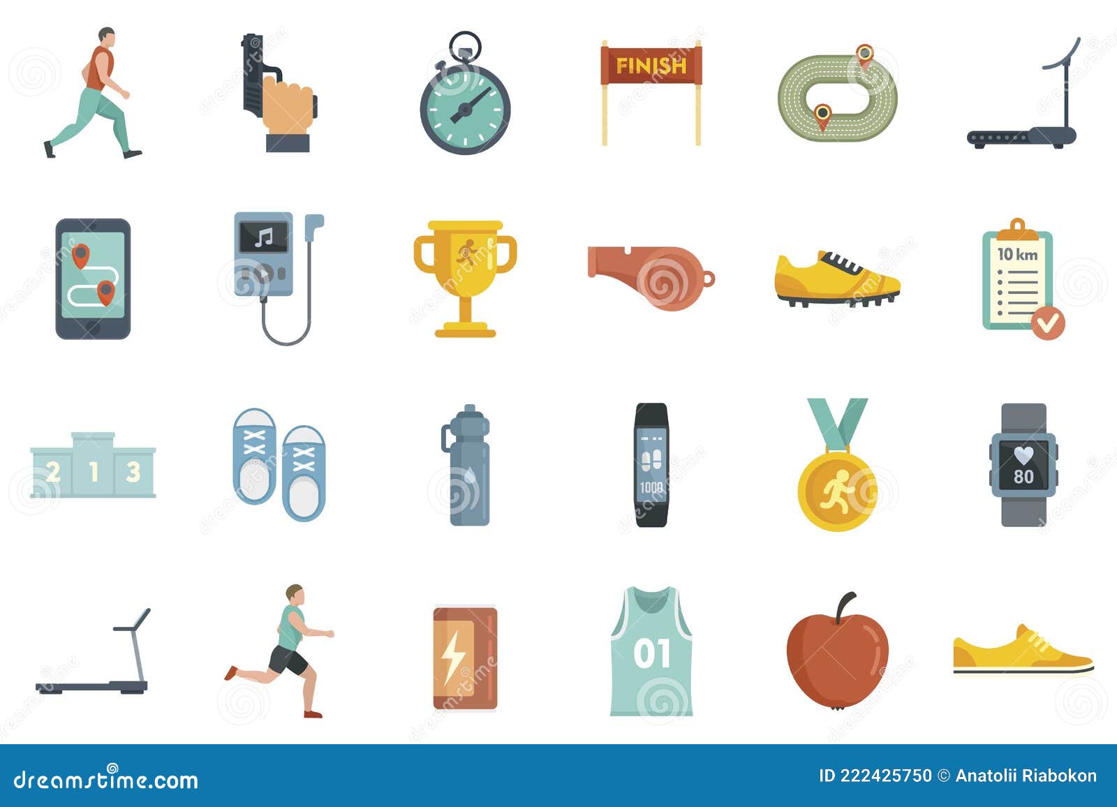 Running Man Icons With Motion Trails Vector Illustration ...