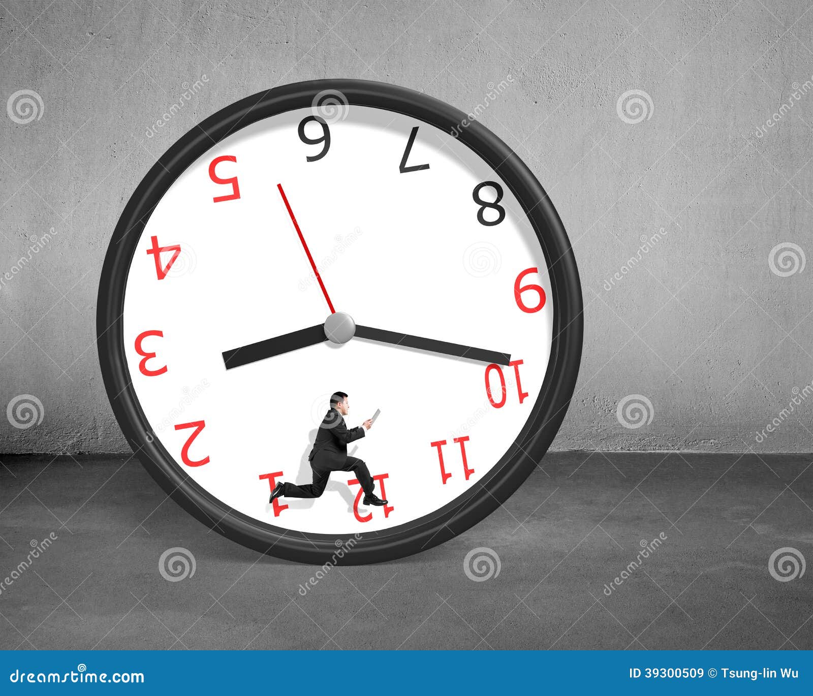 Running Inside Rolling Clock Stock Image - Image of metaphor, concrete ...