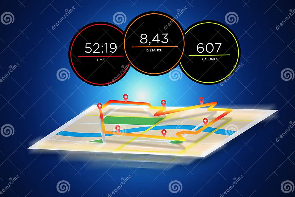 Running Interface with Data Informations on a Backgroun Stock ...