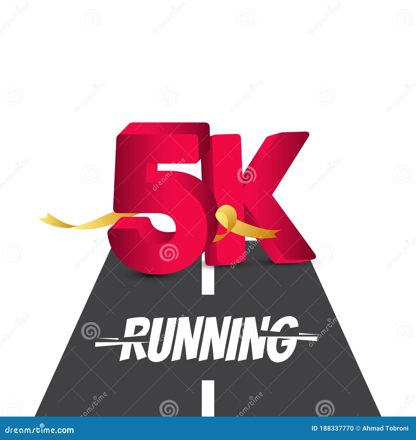Running 5 K 3 D Vector Template Design Illustration Stock Vector ...