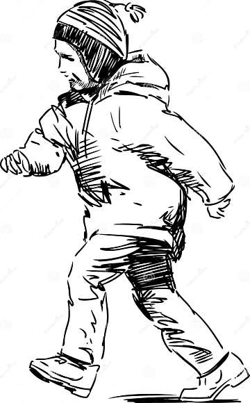 Running kid stock vector. Illustration of childhood, outdoor - 31015396