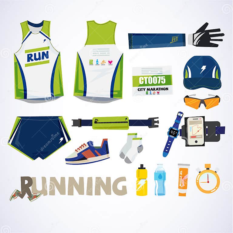 Running Kit Element with Typographic for Header Design. Sport Co Stock ...