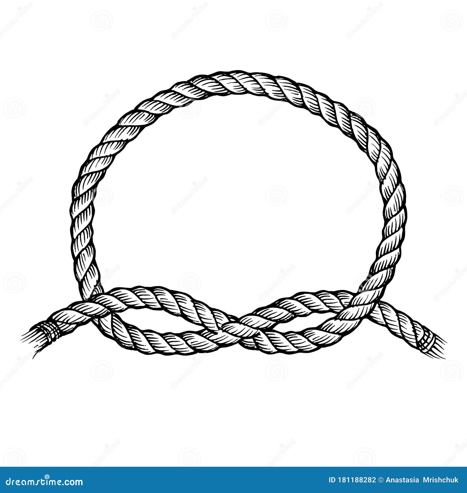 Running Knot on a White Background. Vector Illustration Isolated Stock ...