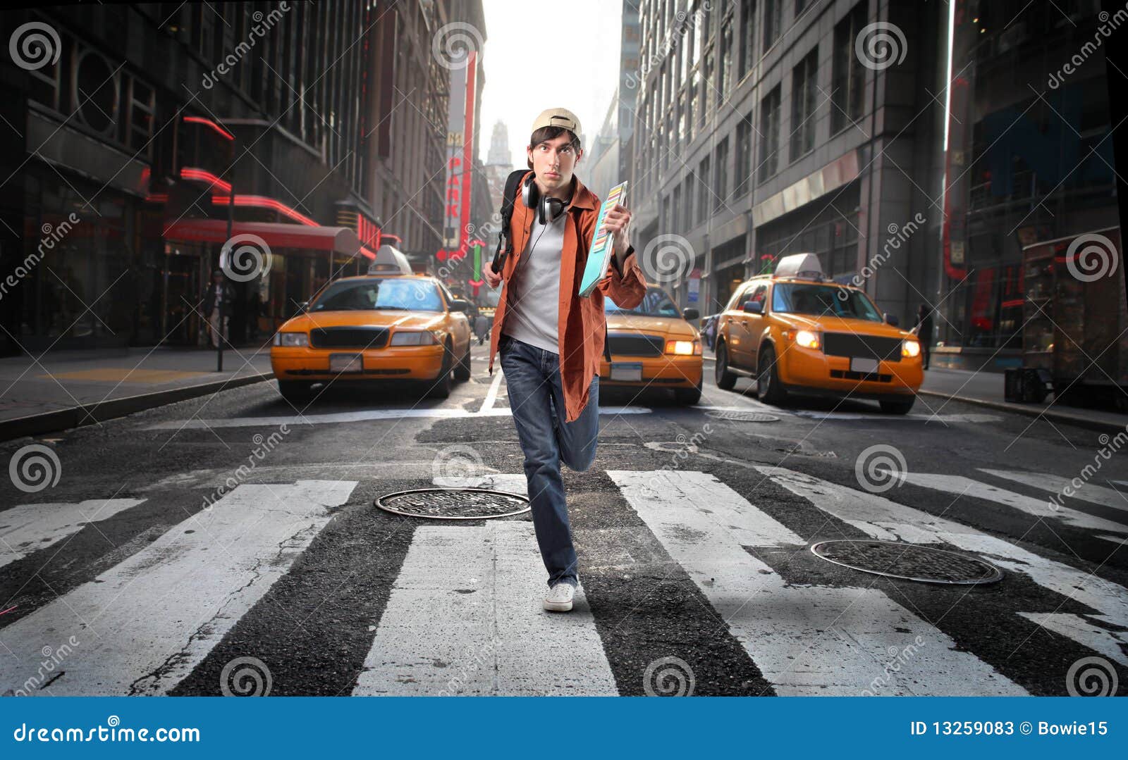 Running late stock image. Image of teen, street, fast - 13259083