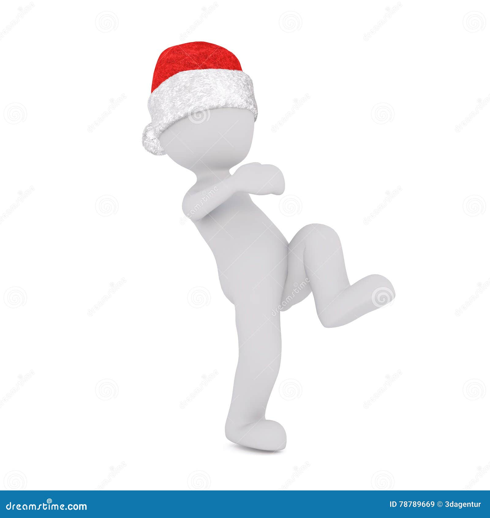 Running or Leaping Figure in Santa Hat Stock Illustration ...