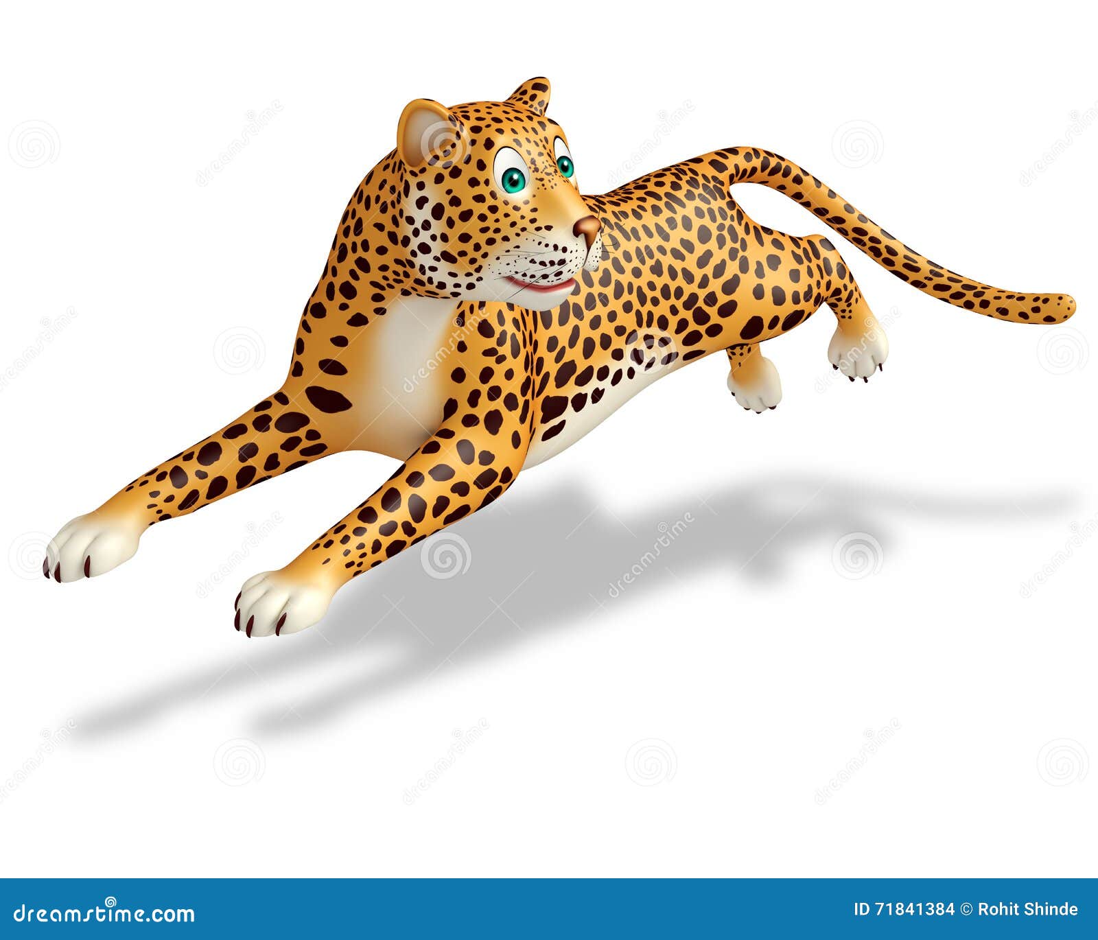 Running Leopard Cartoon Character Stock Illustration - Illustration of ...