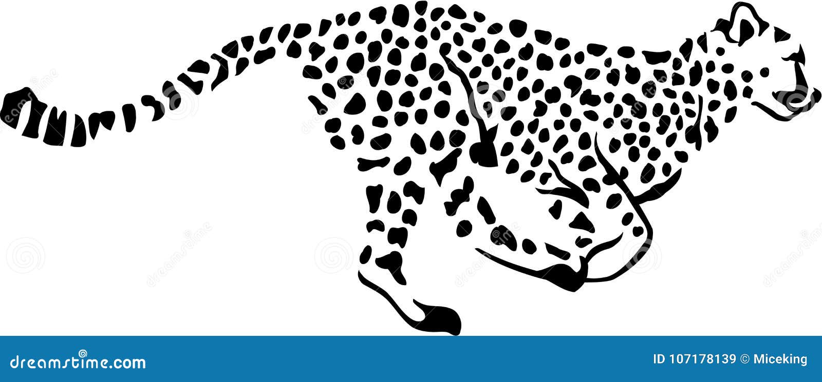 Running Leopard Gepard stock vector. Illustration of leopard - 107178139