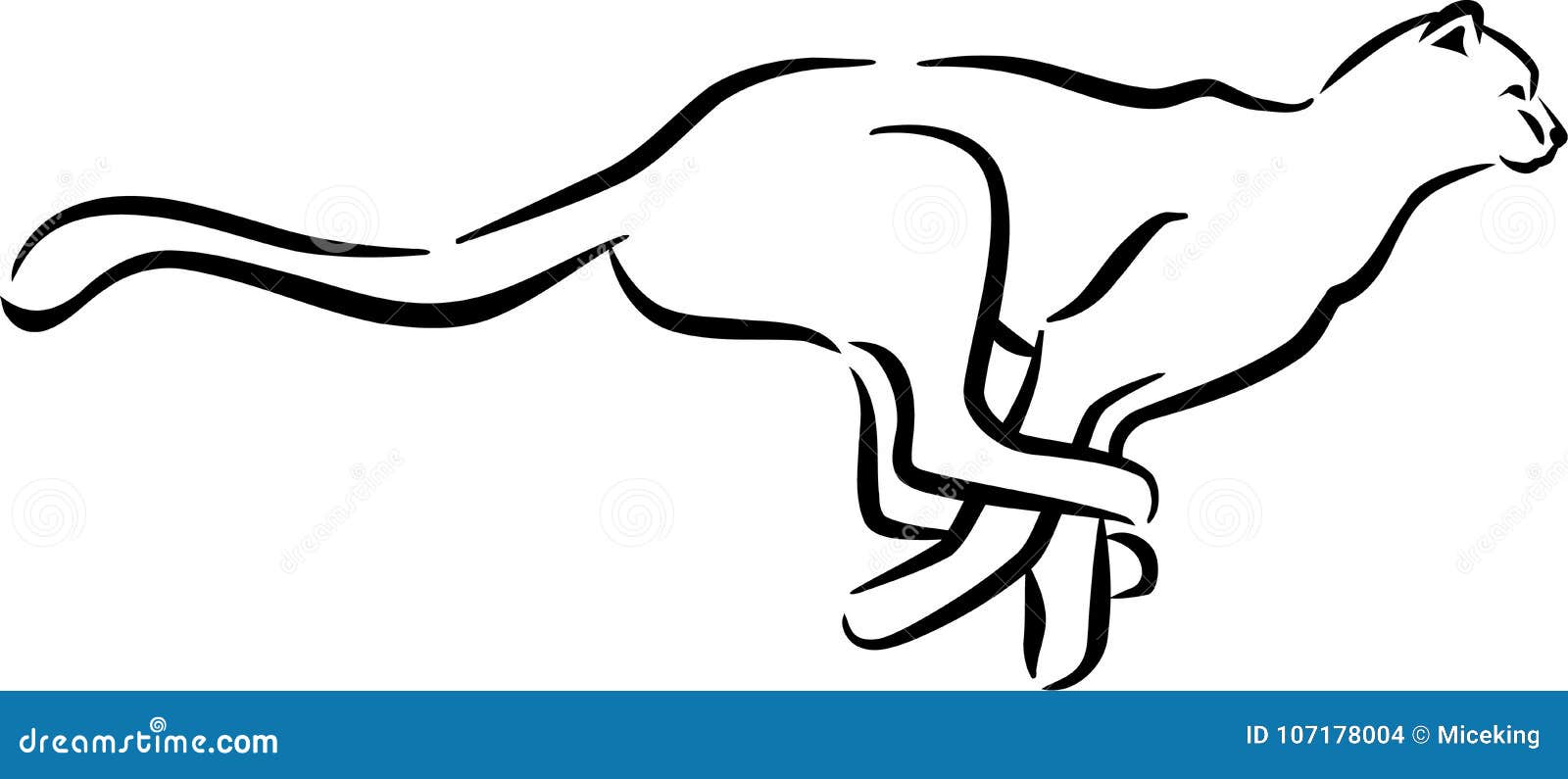 Running leopard hand drawn stock vector. Illustration of icon - 107178004