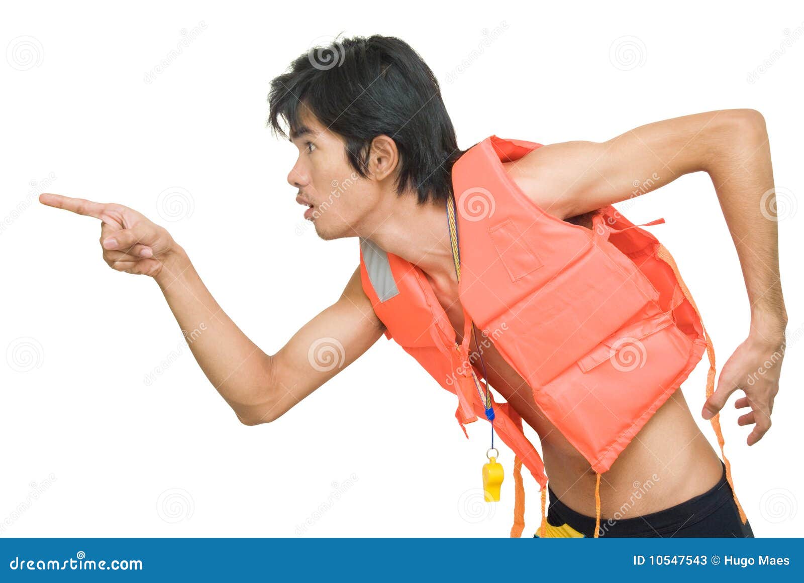 Running Lifeguard Spotting Danger Stock Image - Image of index, danger ...