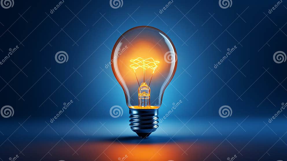 Running Light Bulb Representing Innovation Concept with Blue Background ...