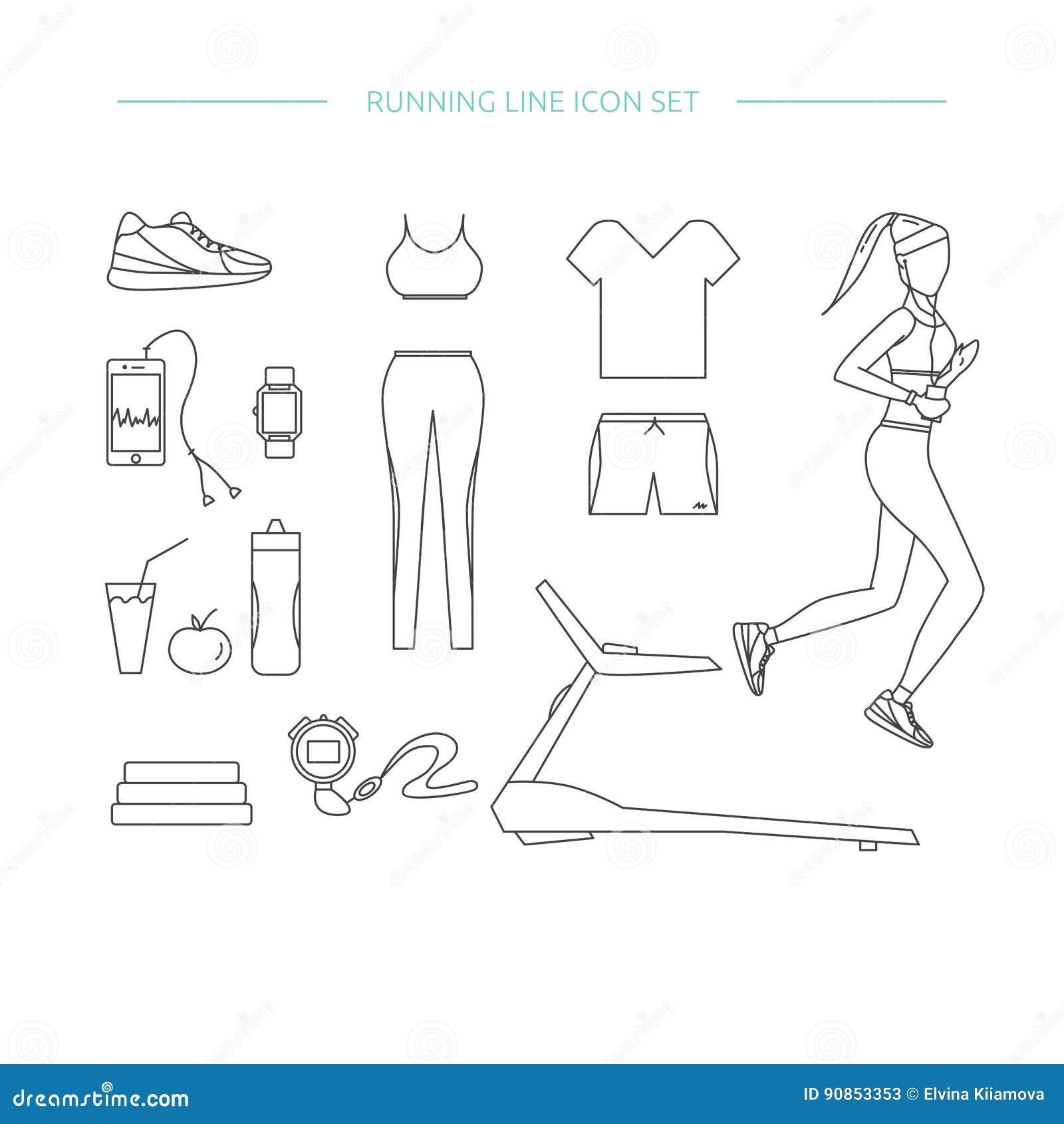 Running line icon set. stock illustration. Illustration of power - 90853353