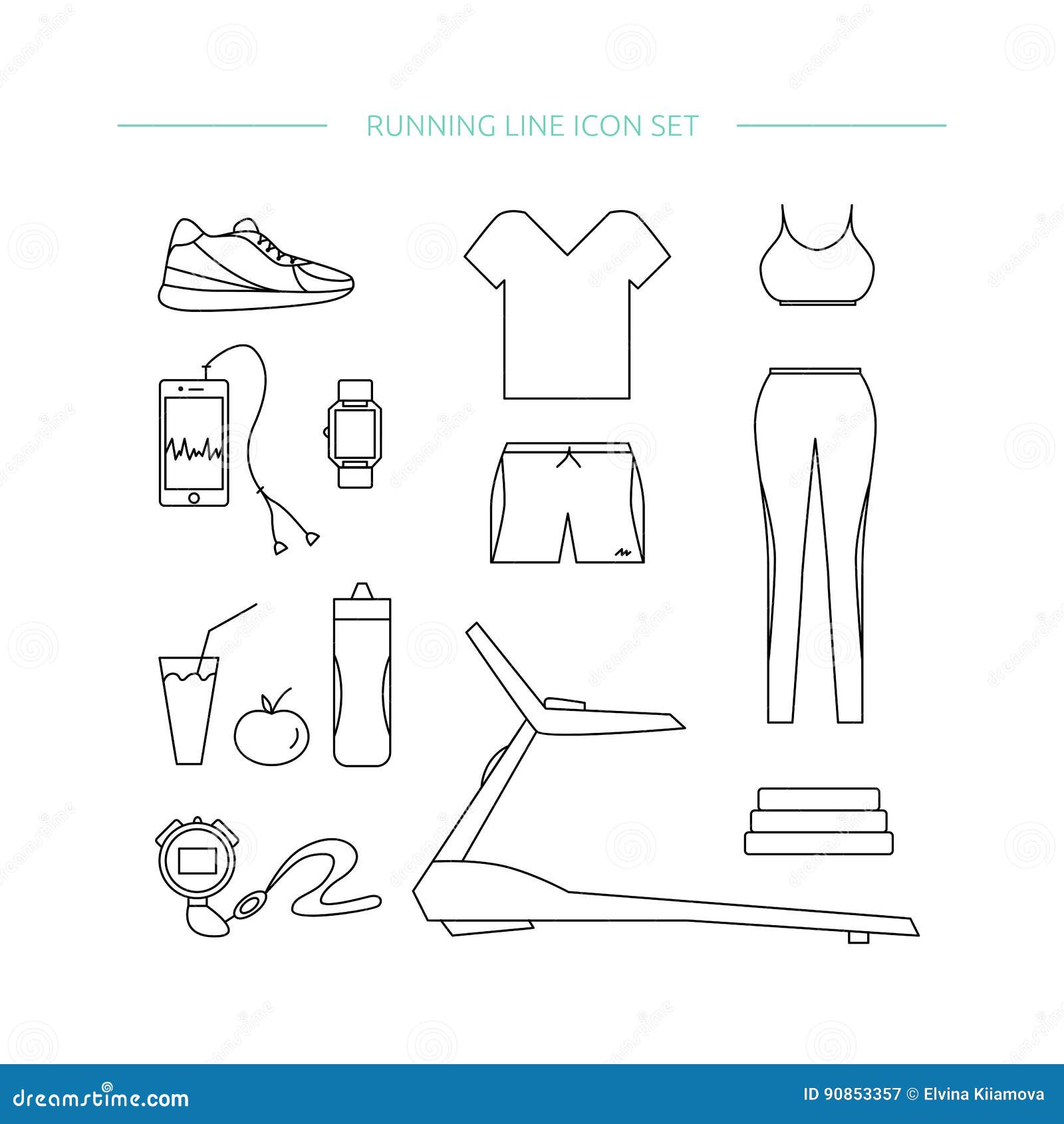 Running line icon set. stock illustration. Illustration of color - 90853357
