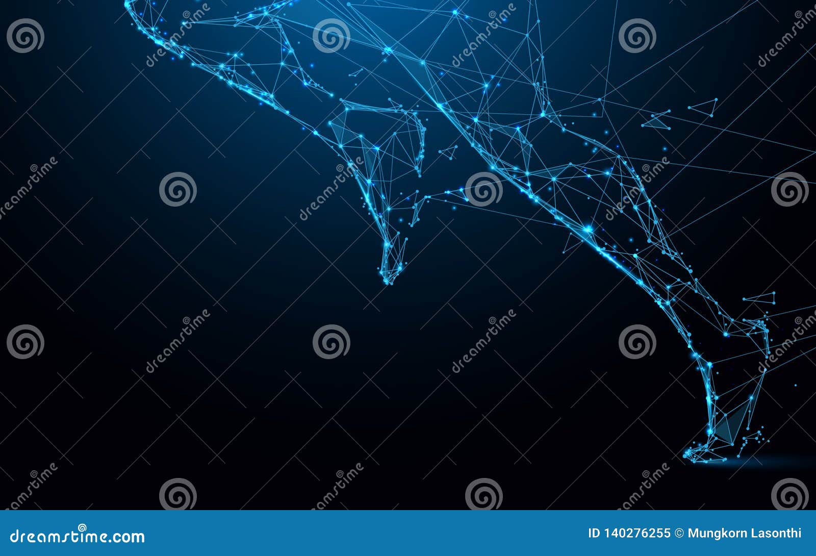 Running from Lines, Triangles and Particle Style Design Stock Vector - Illustration of runner ...