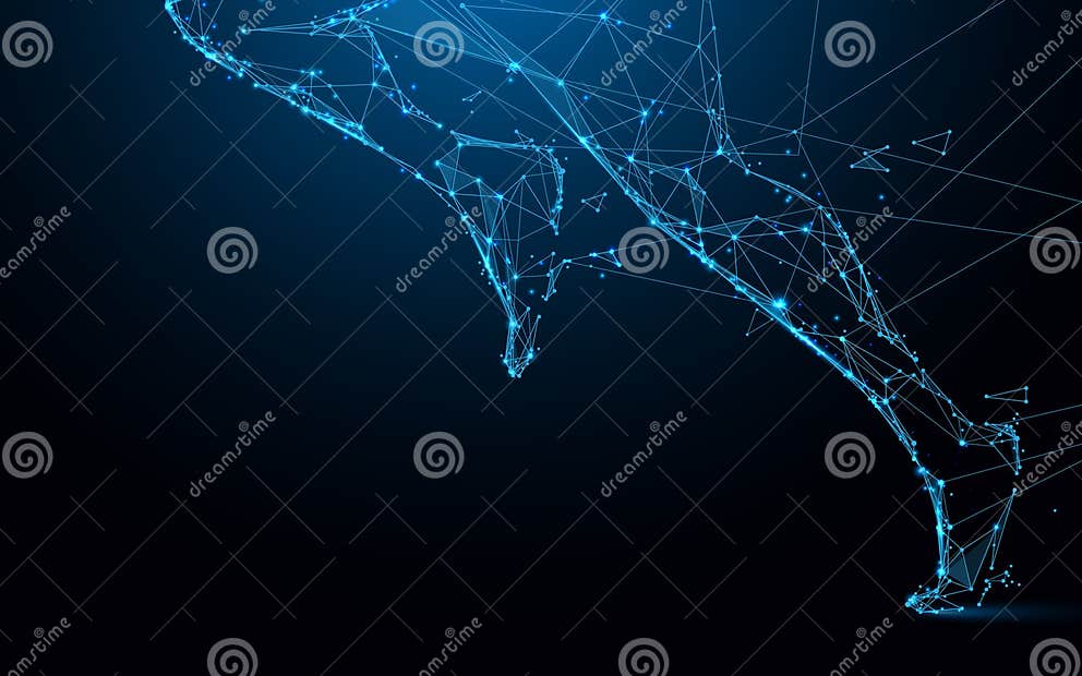 Running from Lines, Triangles and Particle Style Design Stock Vector - Illustration of runner ...