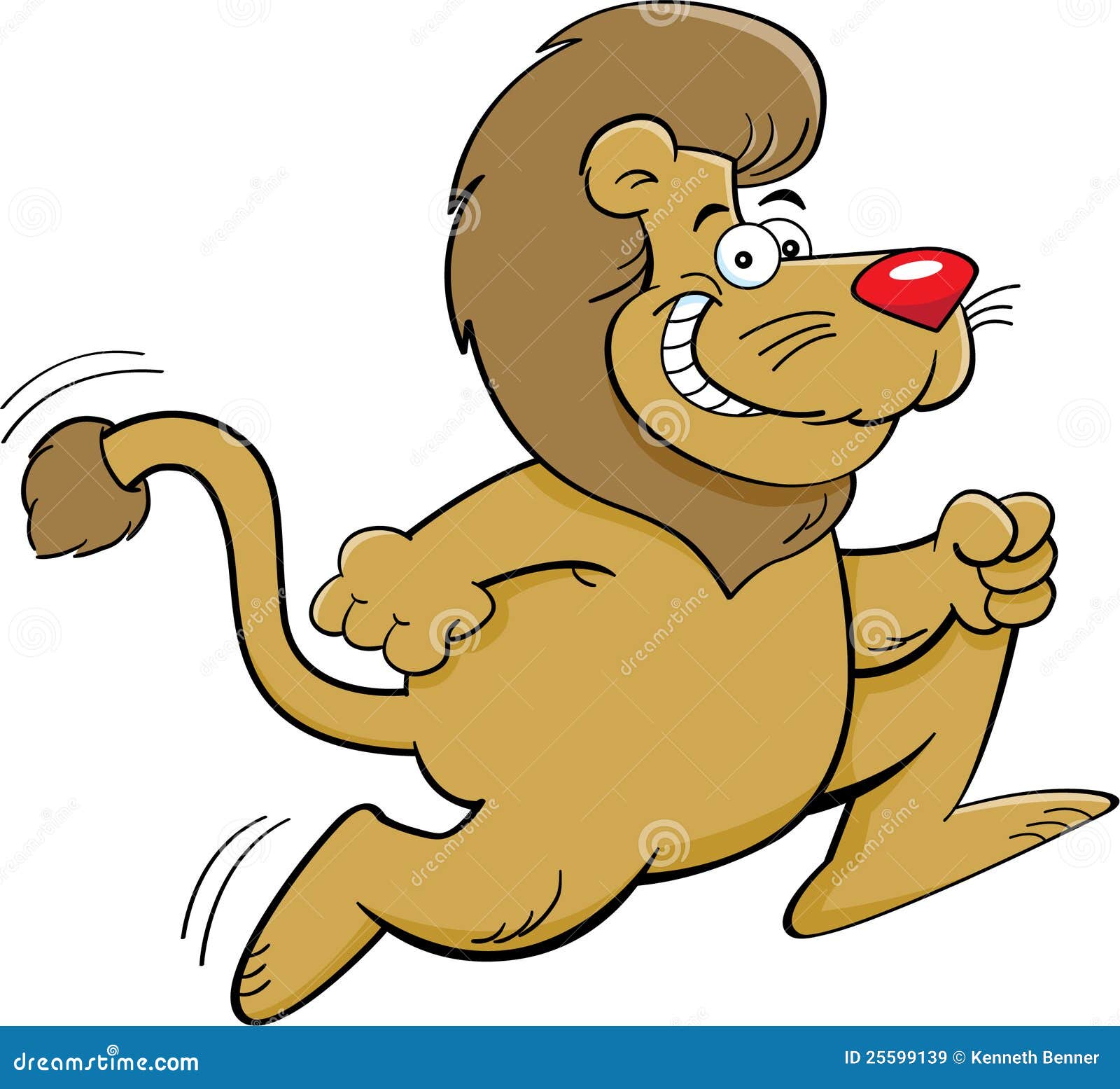 Running Lion stock vector. Illustration of cartoon, king - 25599139