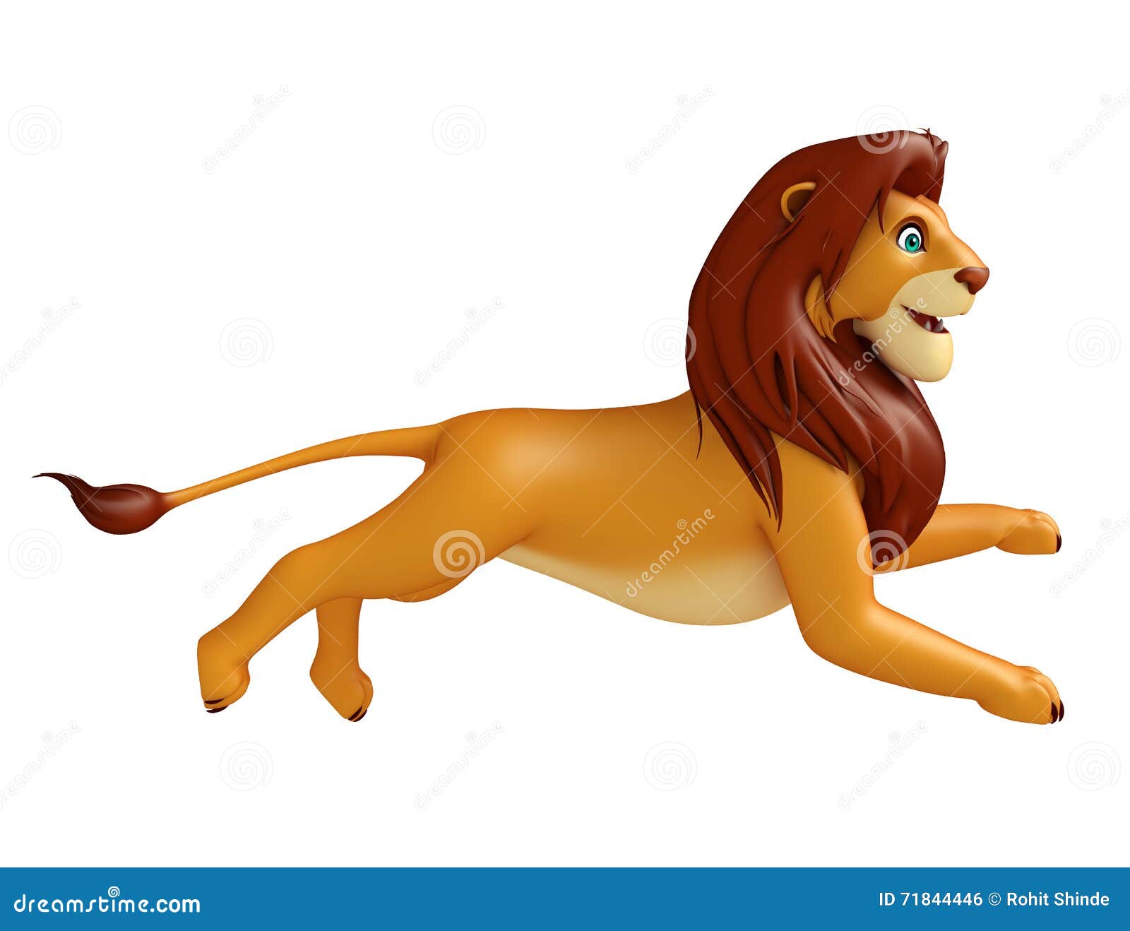 Running Lion Cartoon Character Stock Illustration - Illustration of ...
