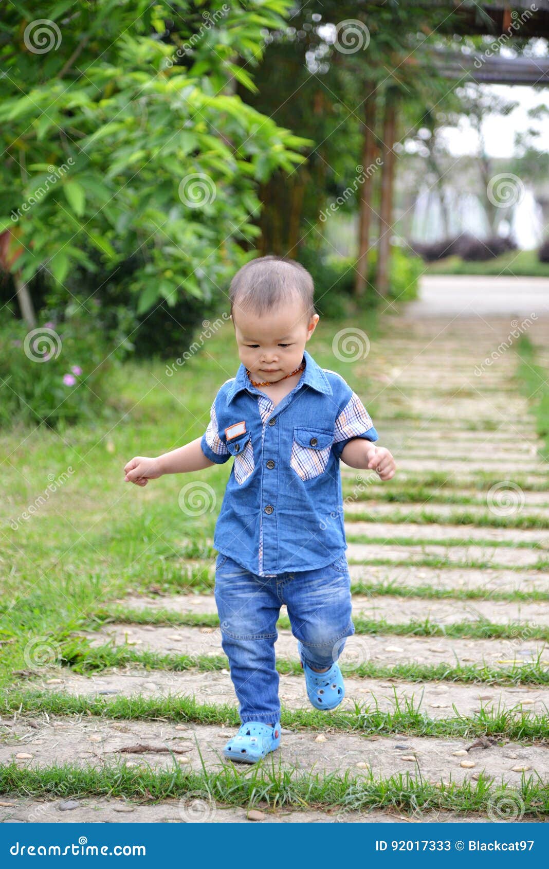 Running Little Child Boy on Nature Stock Image - Image of entertain ...
