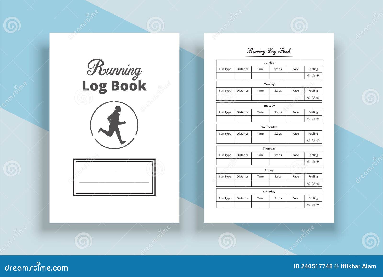 Running Log Book KDP Interior. Weekly Exercise Tracker Journal Template ...