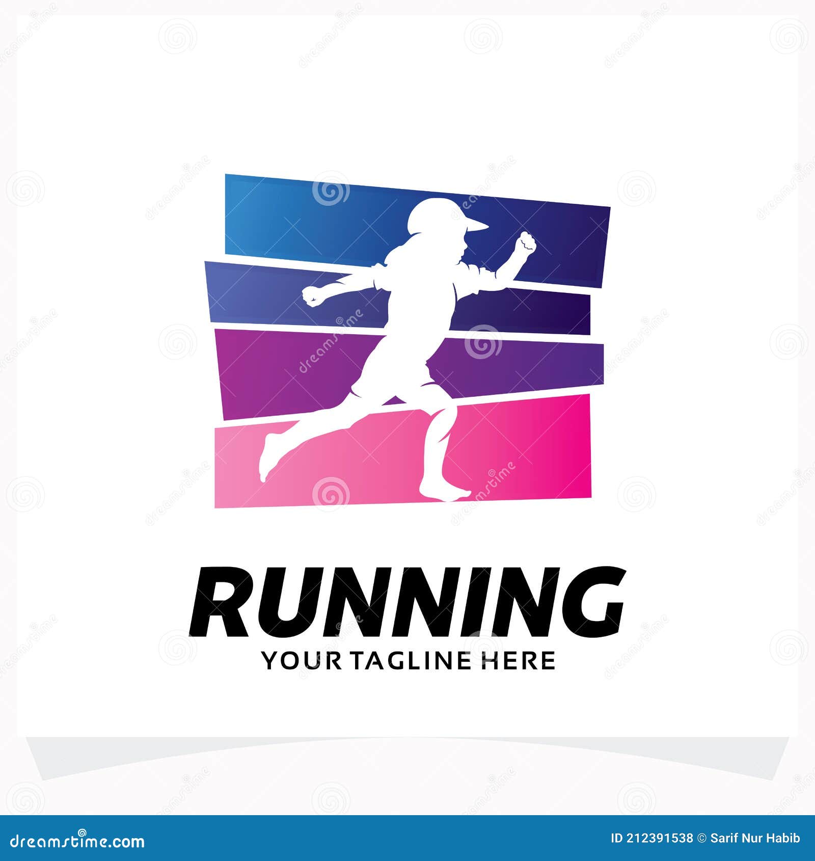 Running Logo Design Template Stock Vector - Illustration of logotype ...