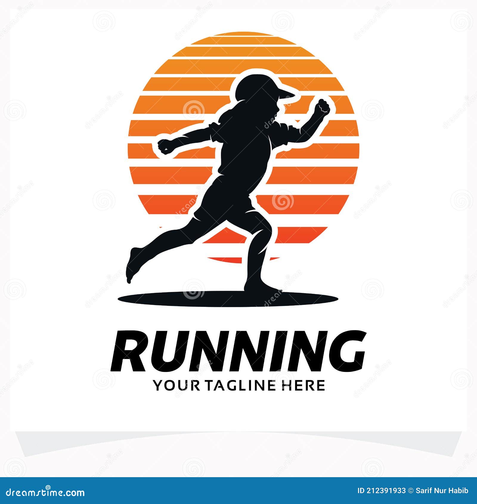 Running Logo Design Template Stock Vector - Illustration of colours ...