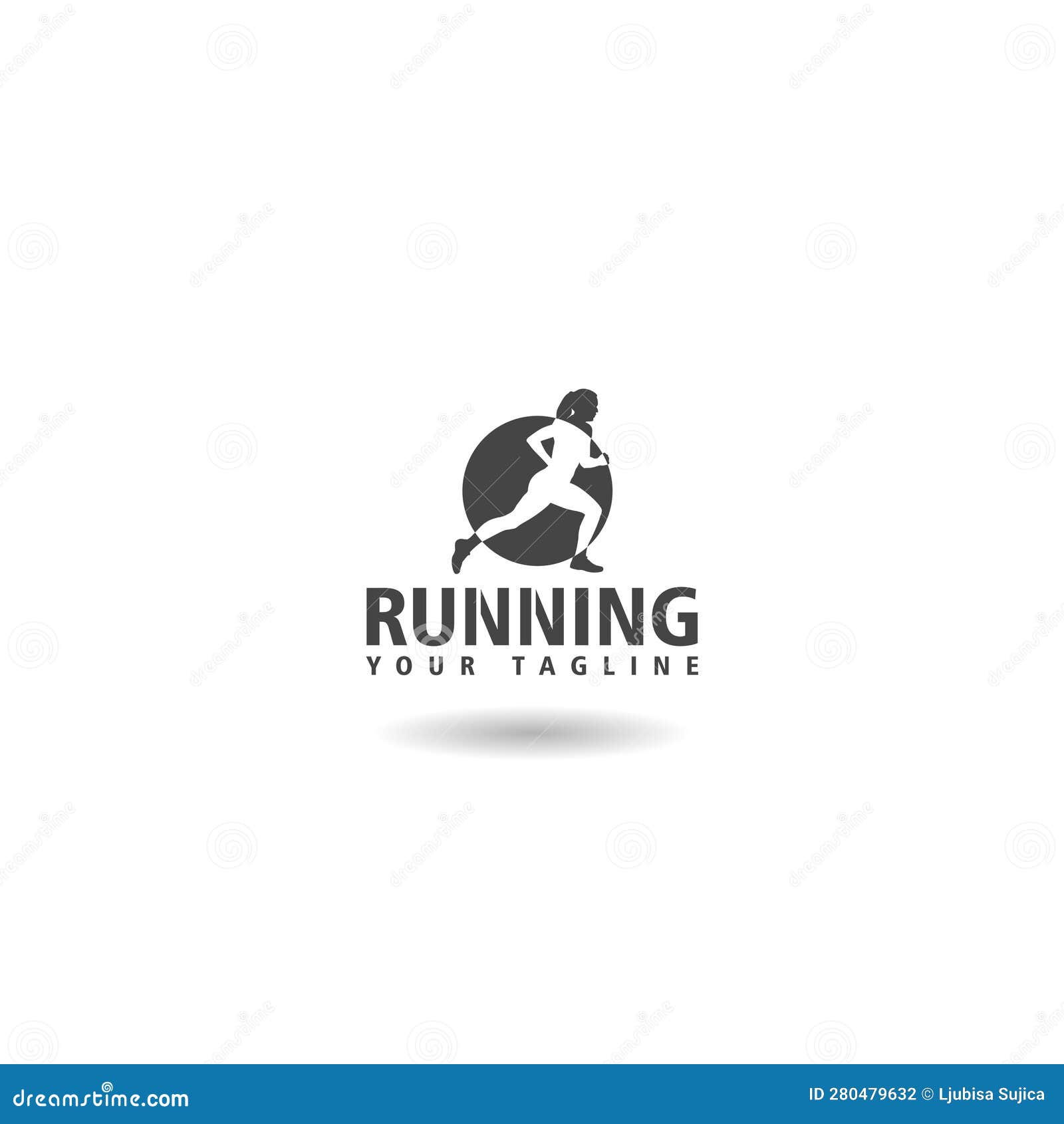 Running Logo Template Icon with Shadow Stock Vector - Illustration of ...
