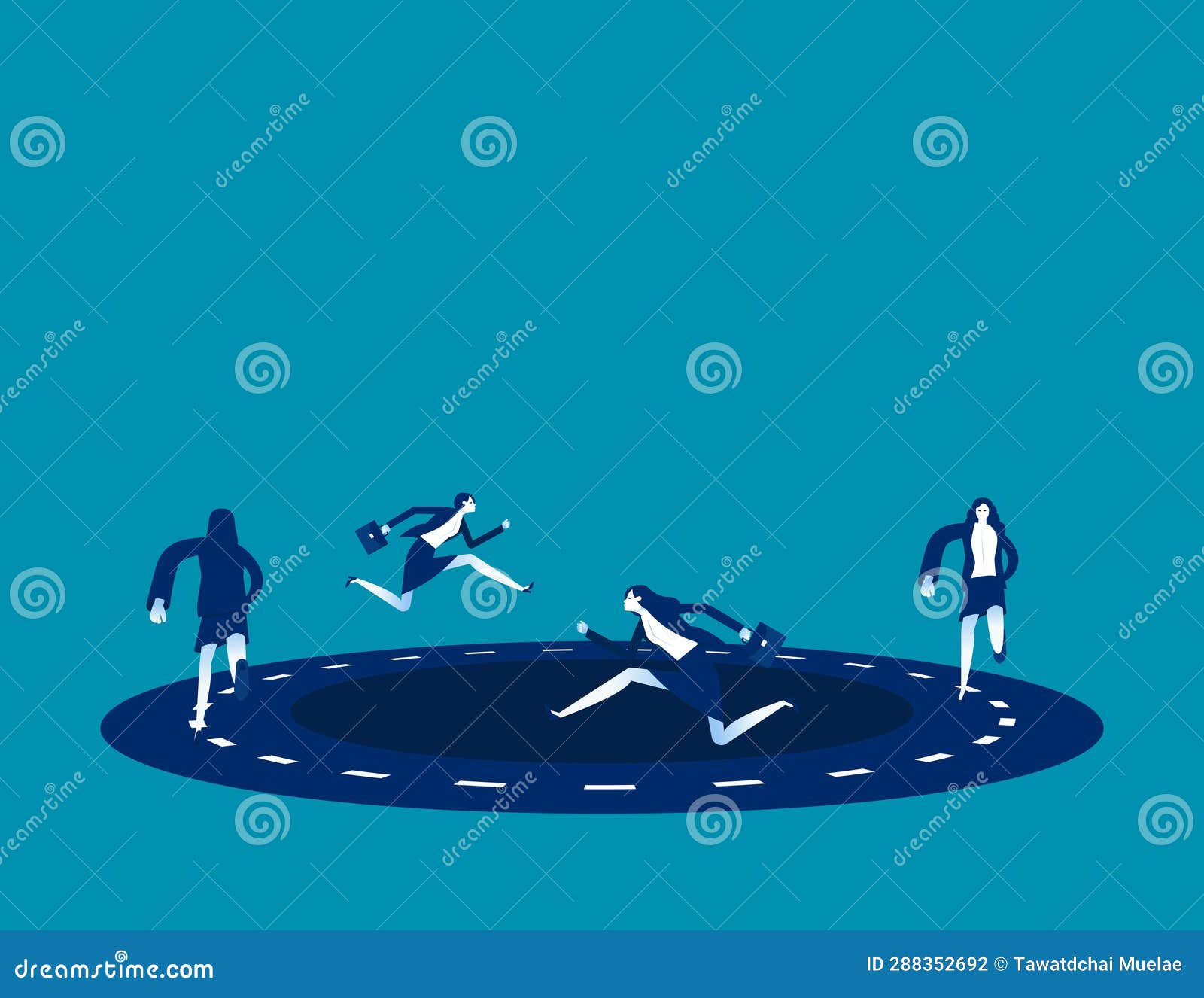 Running on a Looping Dead End Road . BUsiness Dead End Vector ...