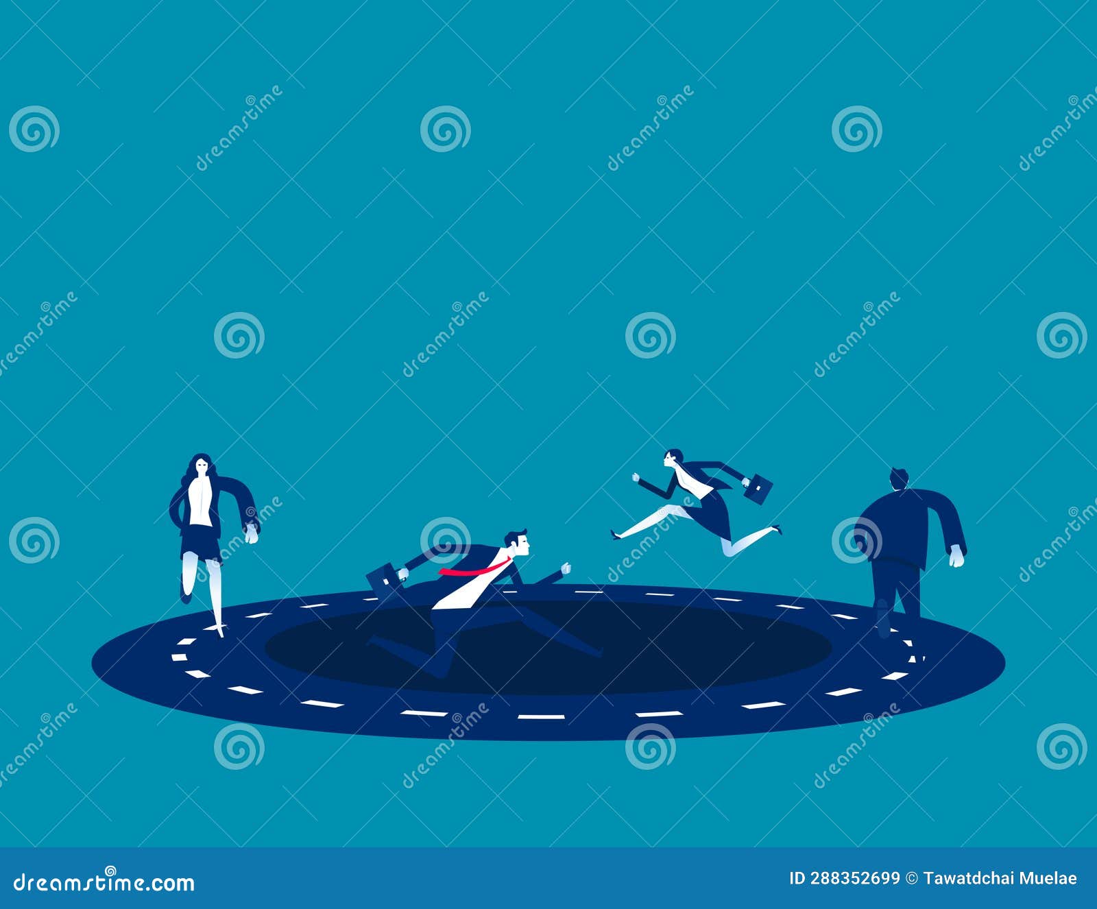 Running on a Looping Dead End Road . BUsiness Dead End Vector ...