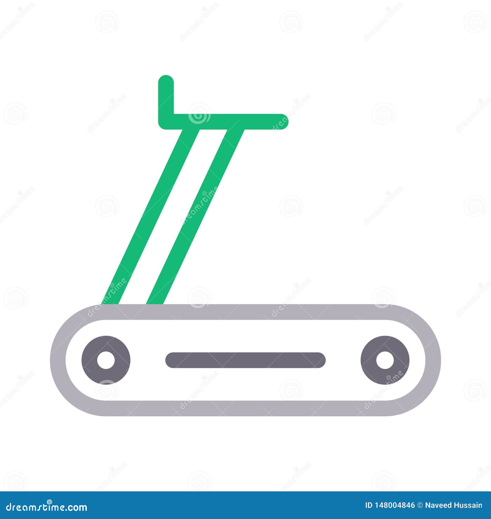 Running Machine Thin Color Line Vector Icon Stock Vector - Illustration ...