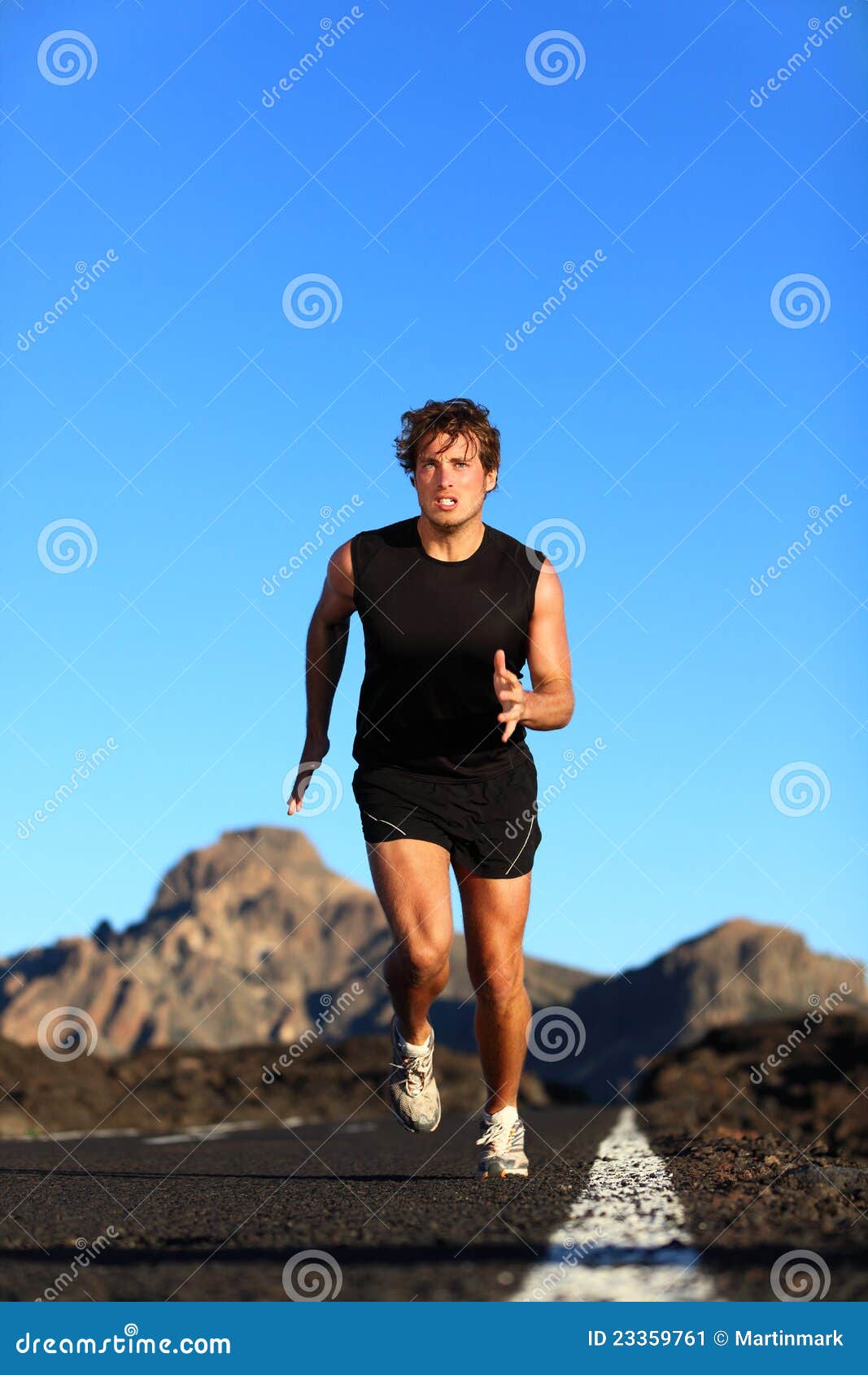 Running - male runner stock image. Image of desert, evening - 23359761