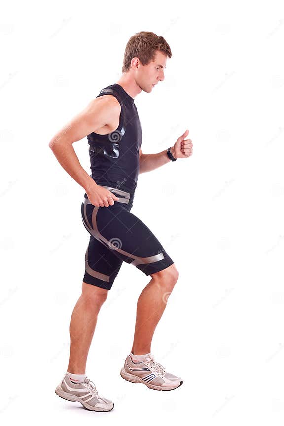 Running man stock photo. Image of indoor, isolation, aerobic - 21227124