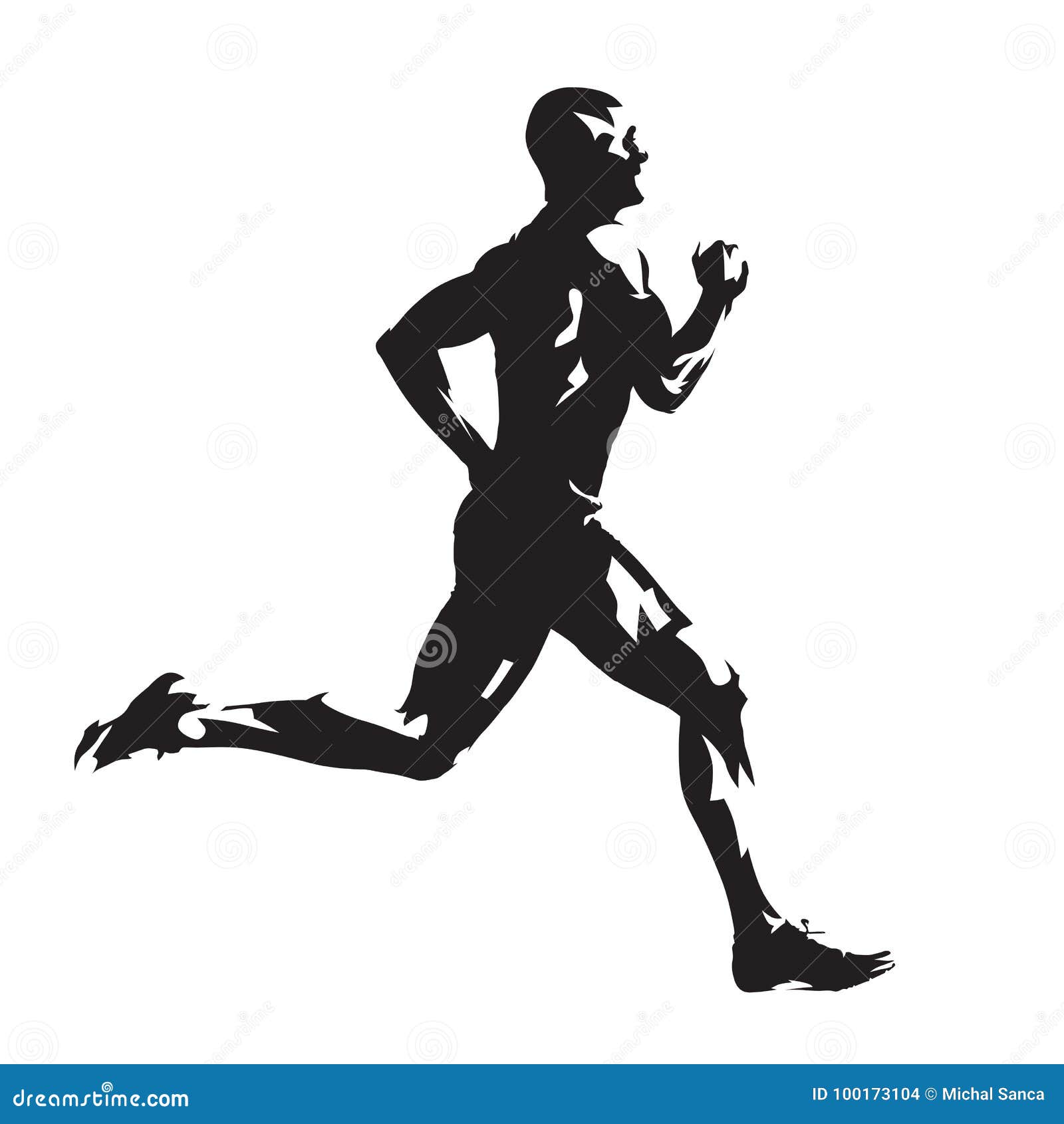 Running Man, Abstract Vector Silhouette Stock Vector - Illustration of ...