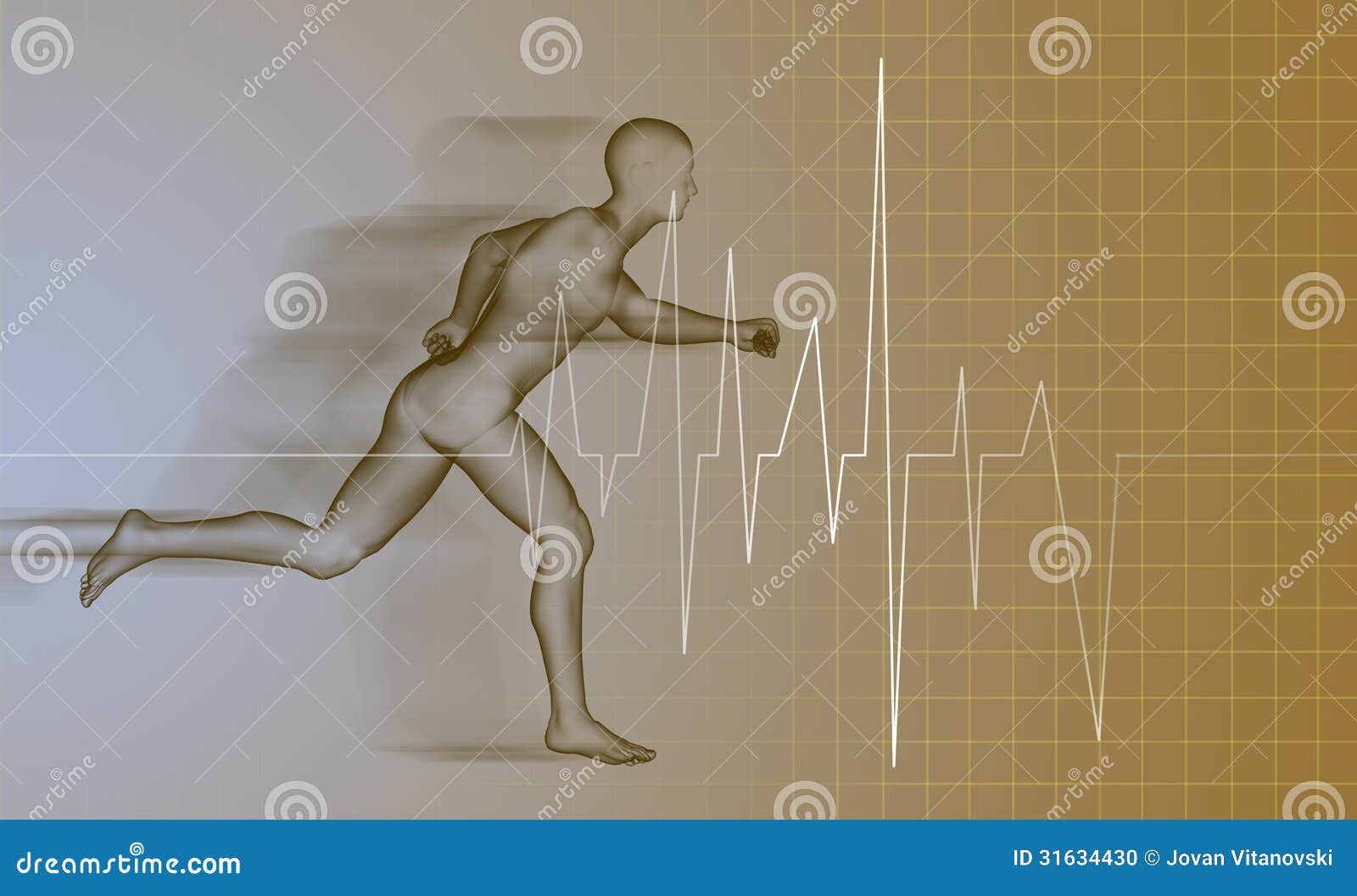 Anatomy Of Running Human Body, Muscles- 3D Rendering Royalty-Free Stock ...