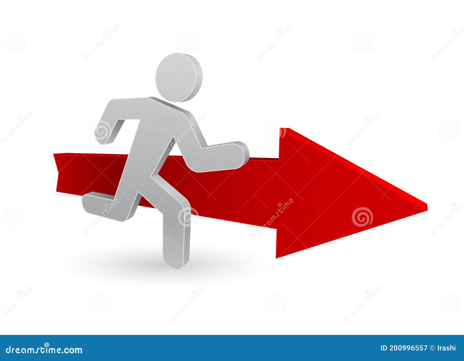 Running Man with Arrow 3d Icon Stock Vector - Illustration of running ...