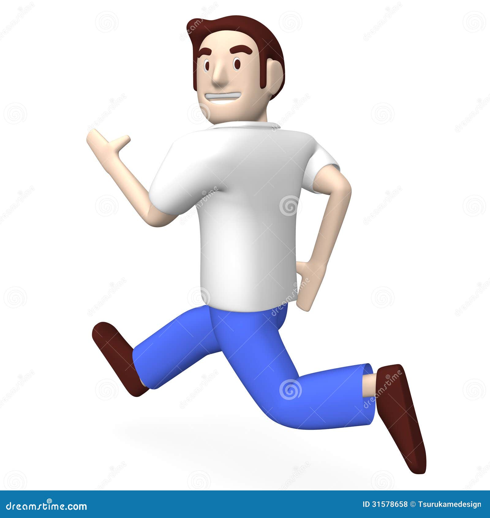 Running Man Back View stock illustration. Illustration of trousers ...