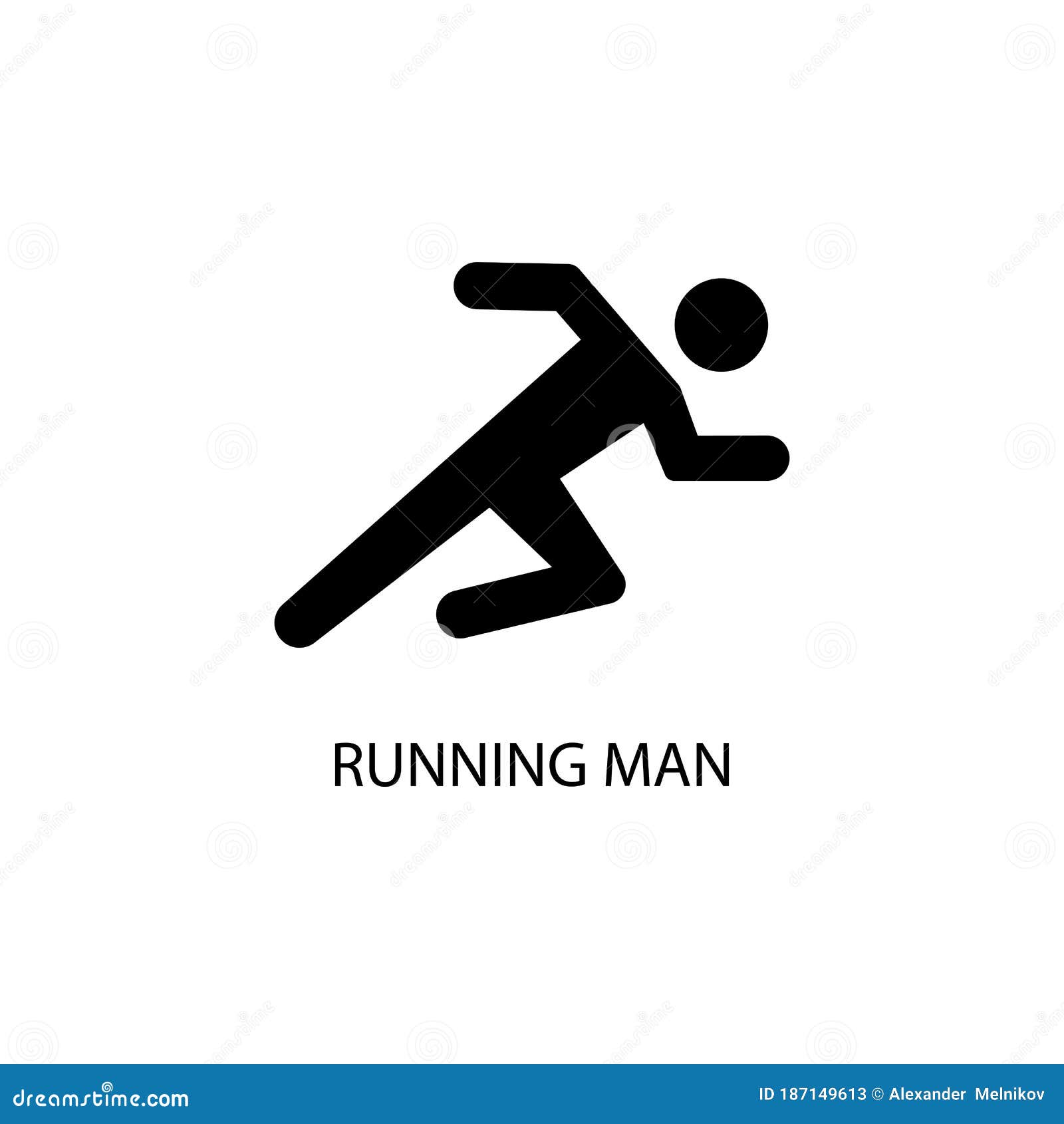 Running Man Black Sign Icon. Vector Illustration Eps 10 Stock ...