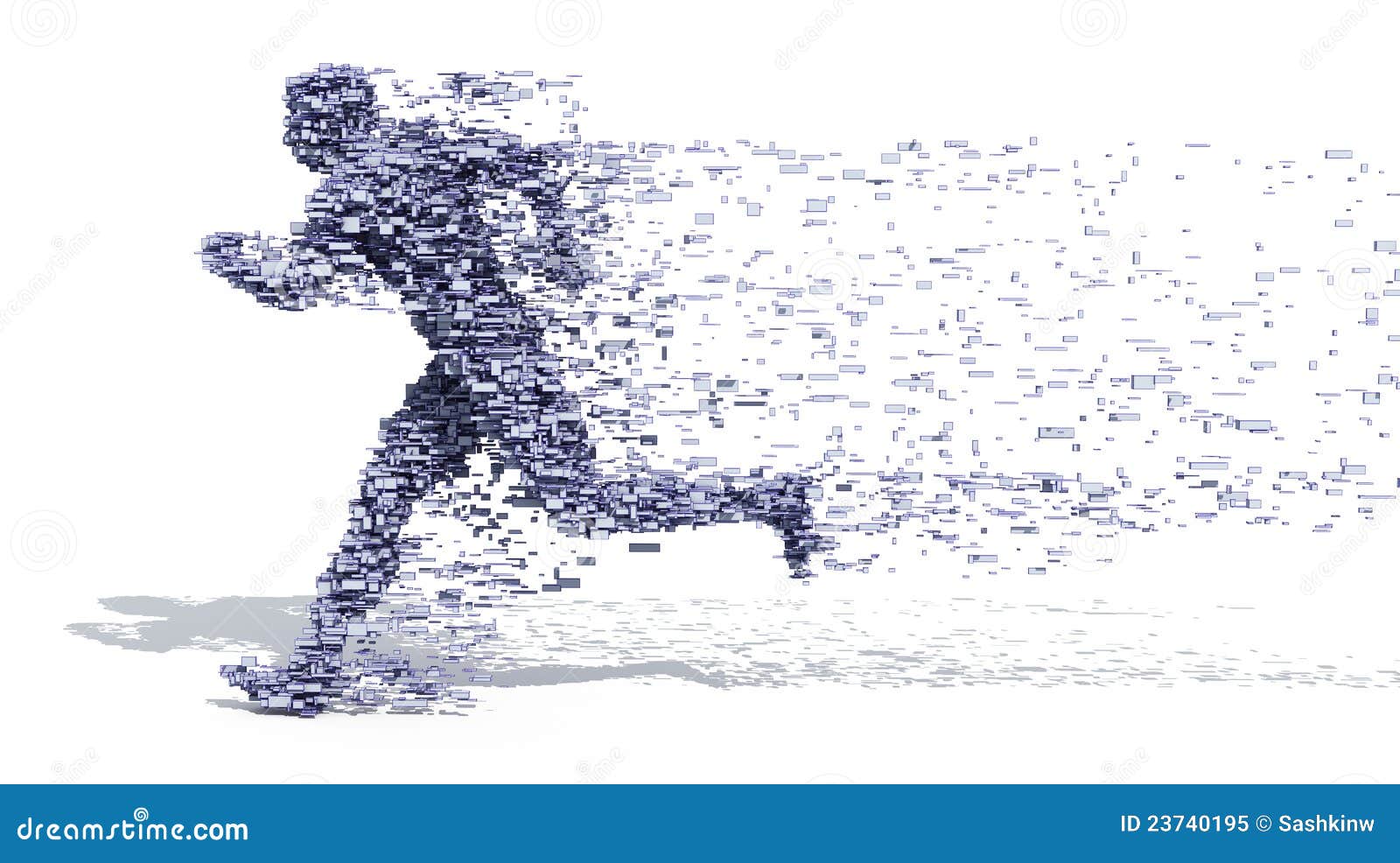 Running Man from blocks stock illustration. Illustration of block ...