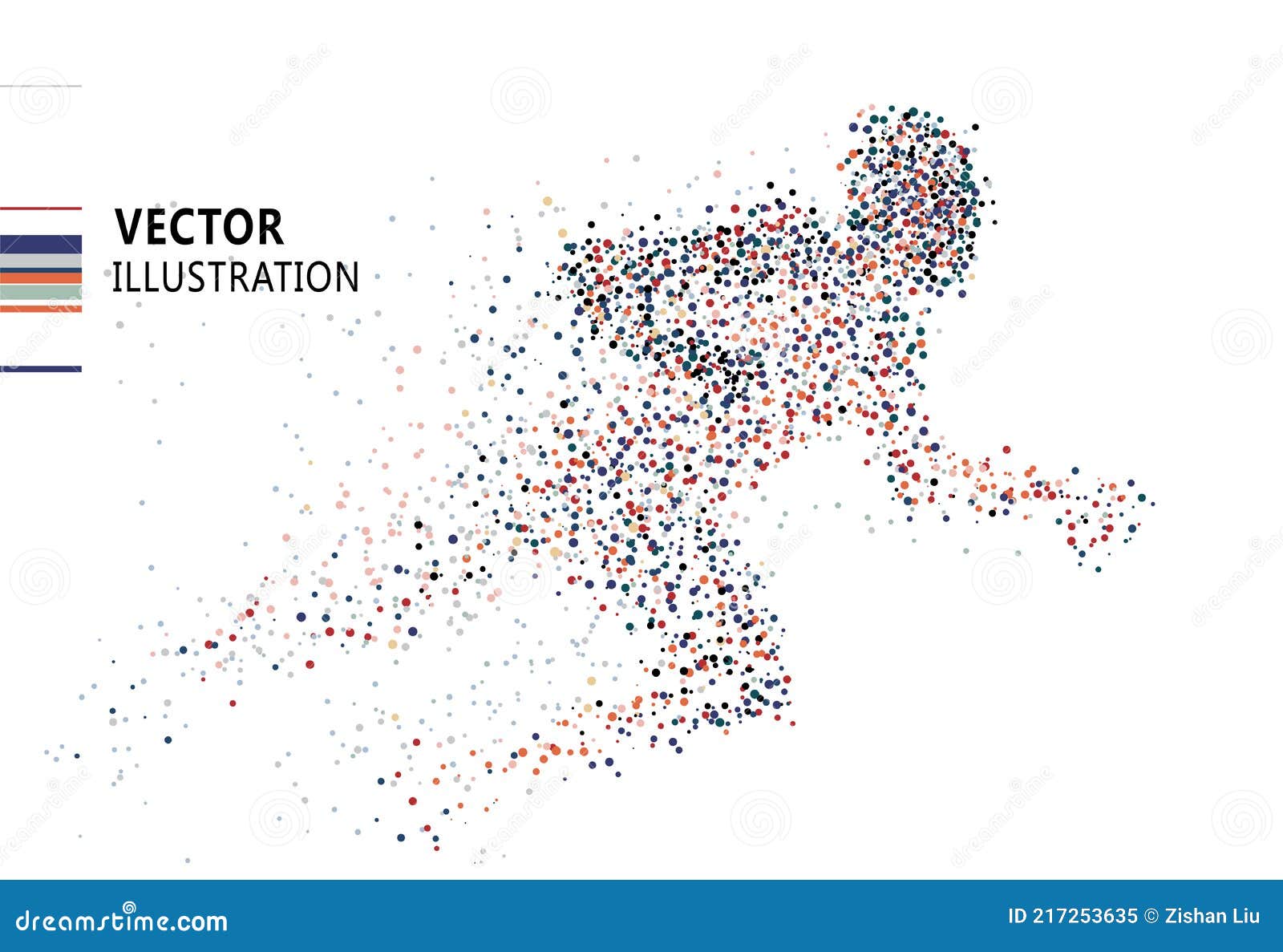 Running Man Dots Vector Illustration. Sport Modern Pointilism ...