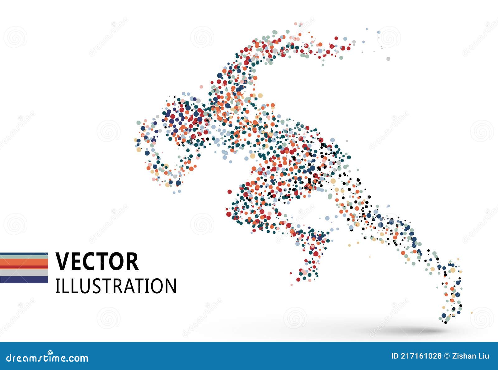 Running Man Composed of Colored Dots, Vector Illustration Stock Vector ...