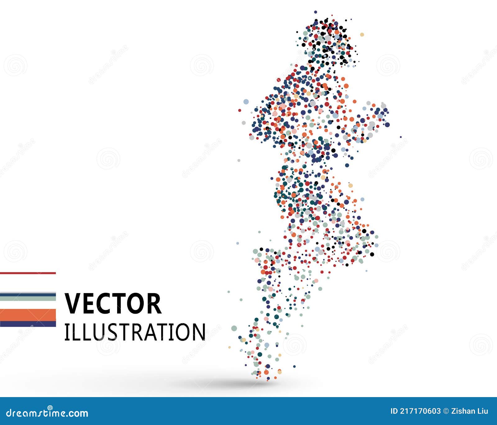 Running Man Dots Vector Illustration. Sport Modern Pointilism ...